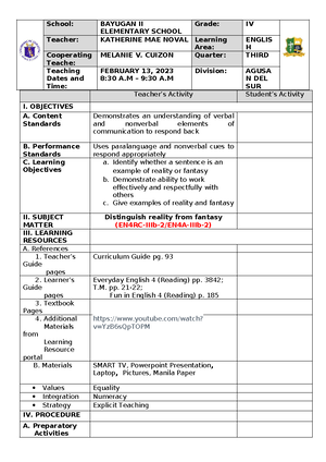 4AS FIL 4 PANG ABAY - Detailed Lesson Plan - Republic of the ...