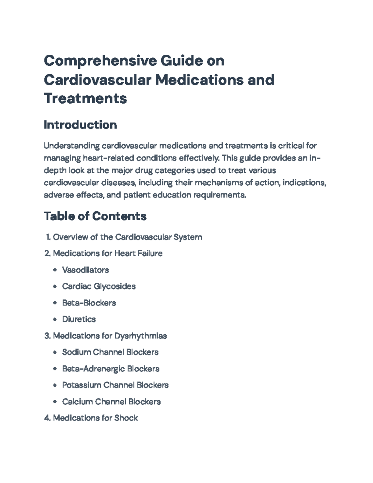 Cardiovascular Medications and Treatments: A Comprehensive Guide ...