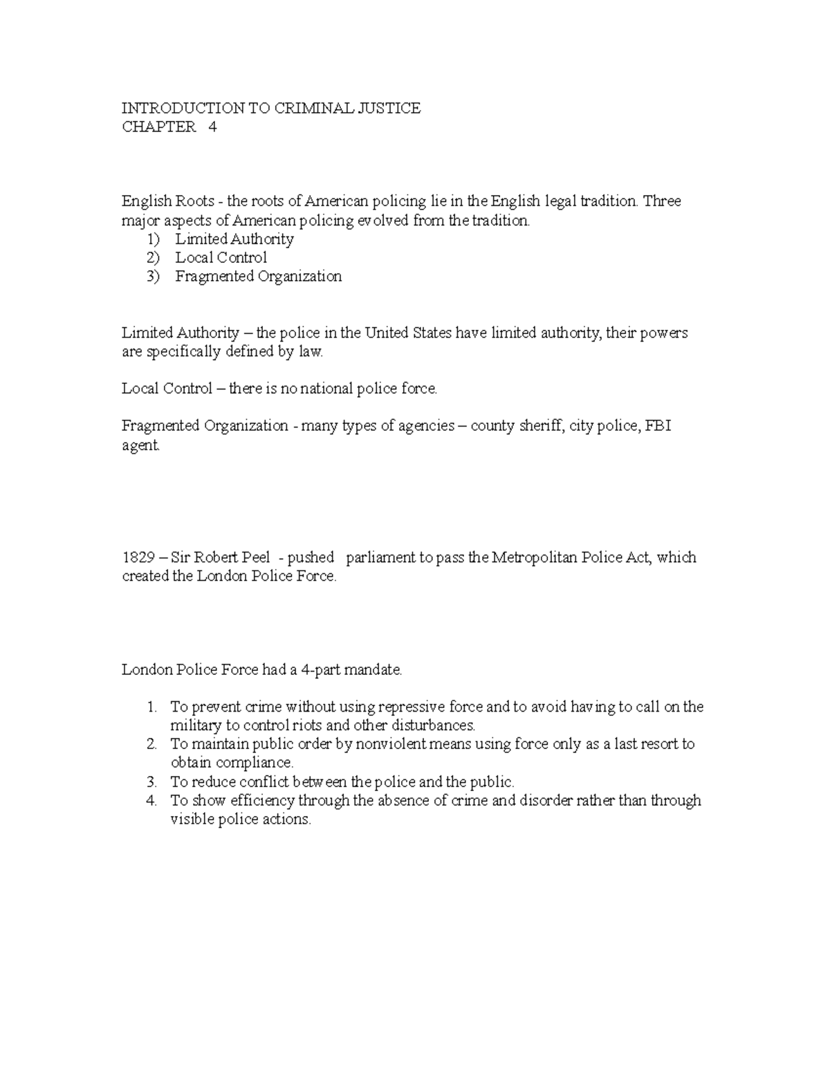 Chapter 4 - Lecture Notes on American Policing and Its Evolution - Studocu