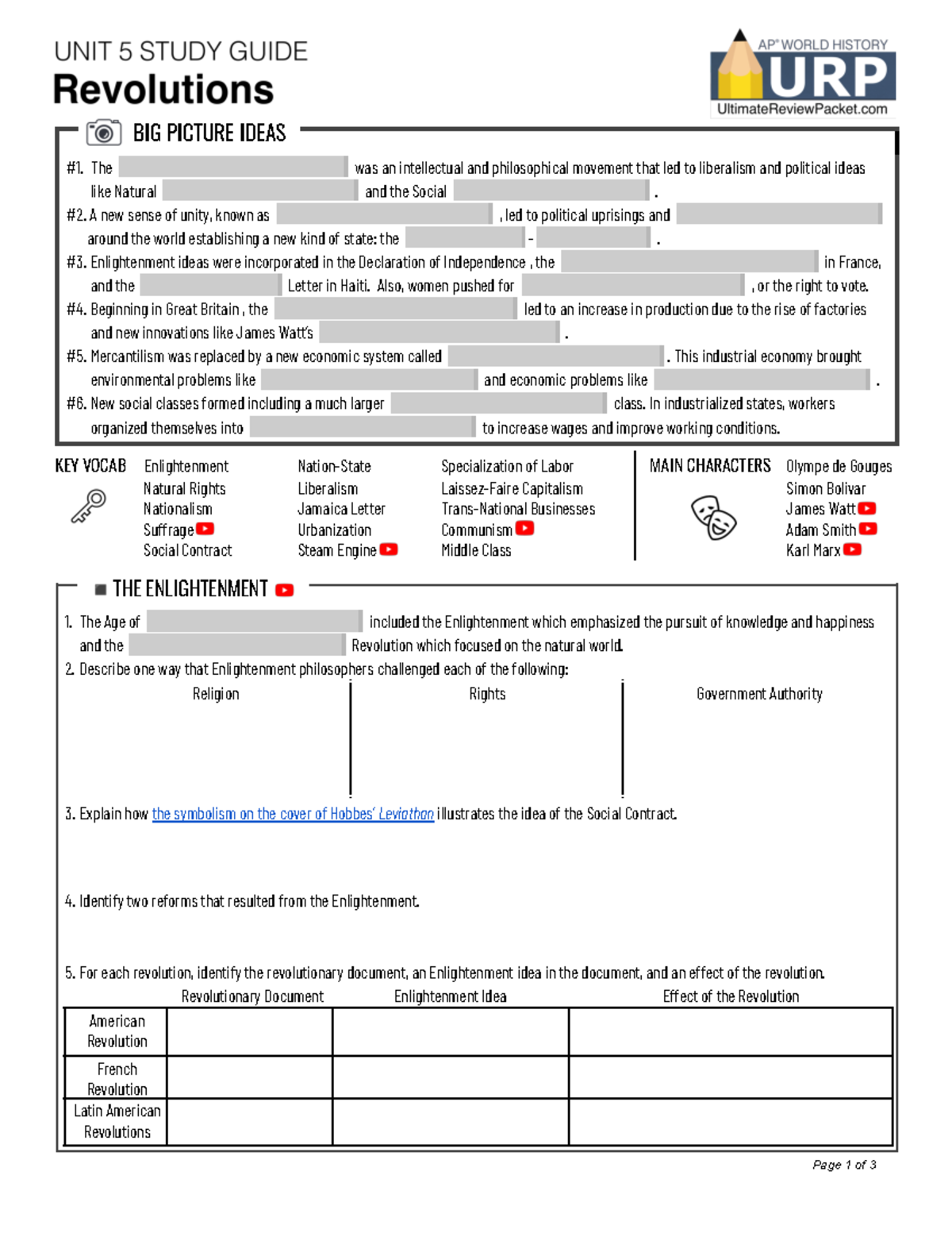 HIST 101 Final Exam Study Guide: Enlightenment, Nationalism ...