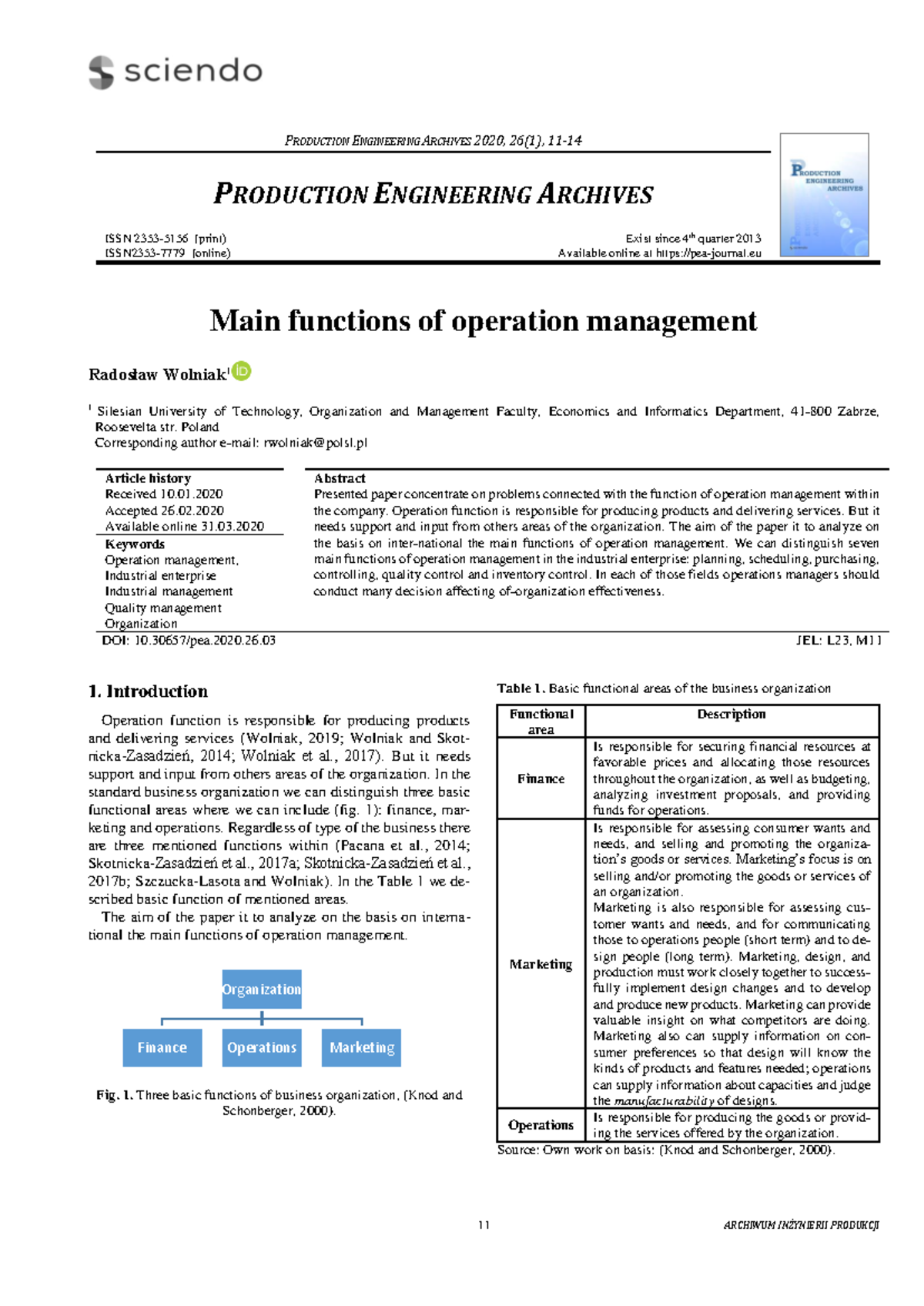 Main Functions of Operation Management in Industrial Enterprises (ENG ...
