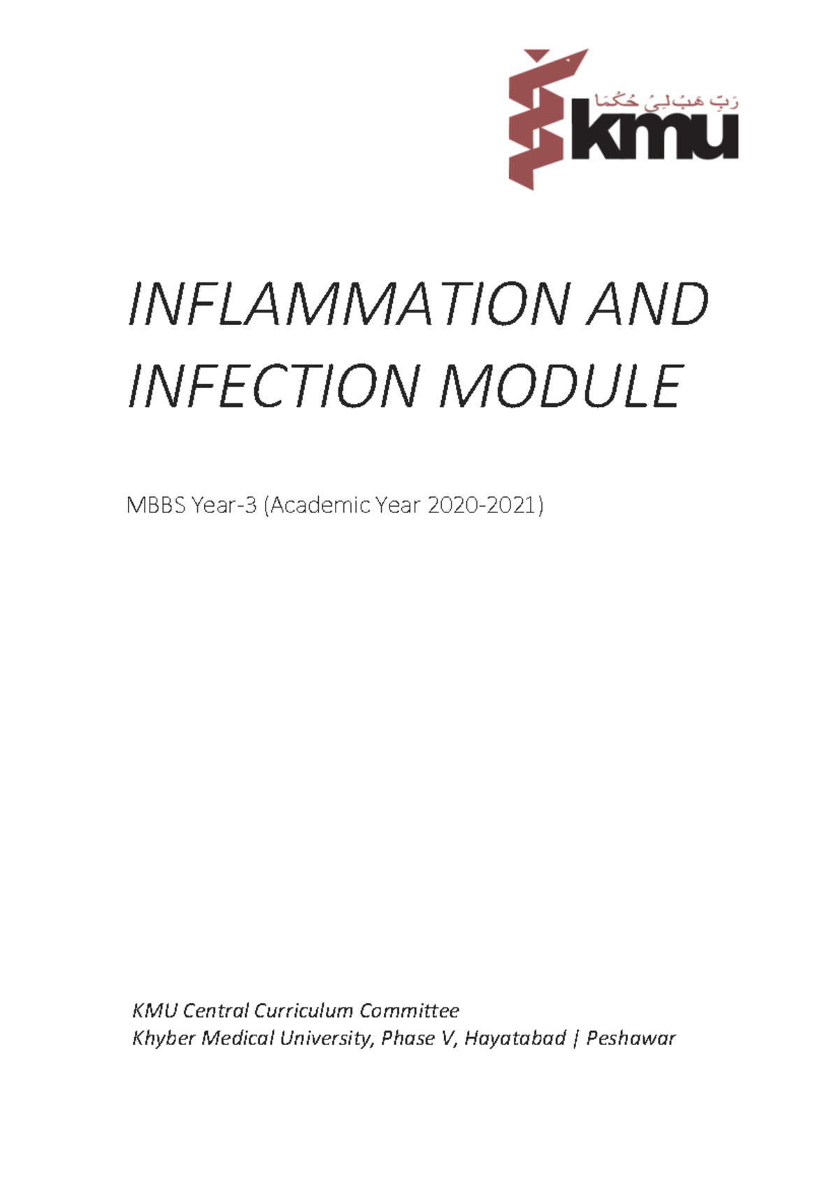 02 Infection Inflammation Module - INFLAMMATION AND INFECTION MODULE ...