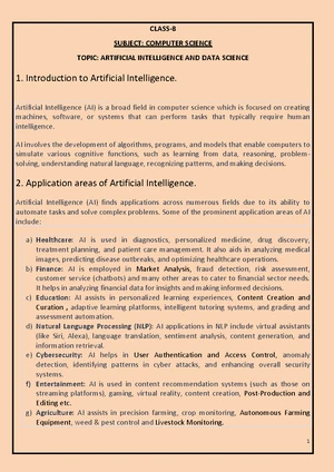 AI Class 9 Sample Paper 1 - ARTIFICIAL INTELLIGENCE (SUBJECT CODE – 417 ...
