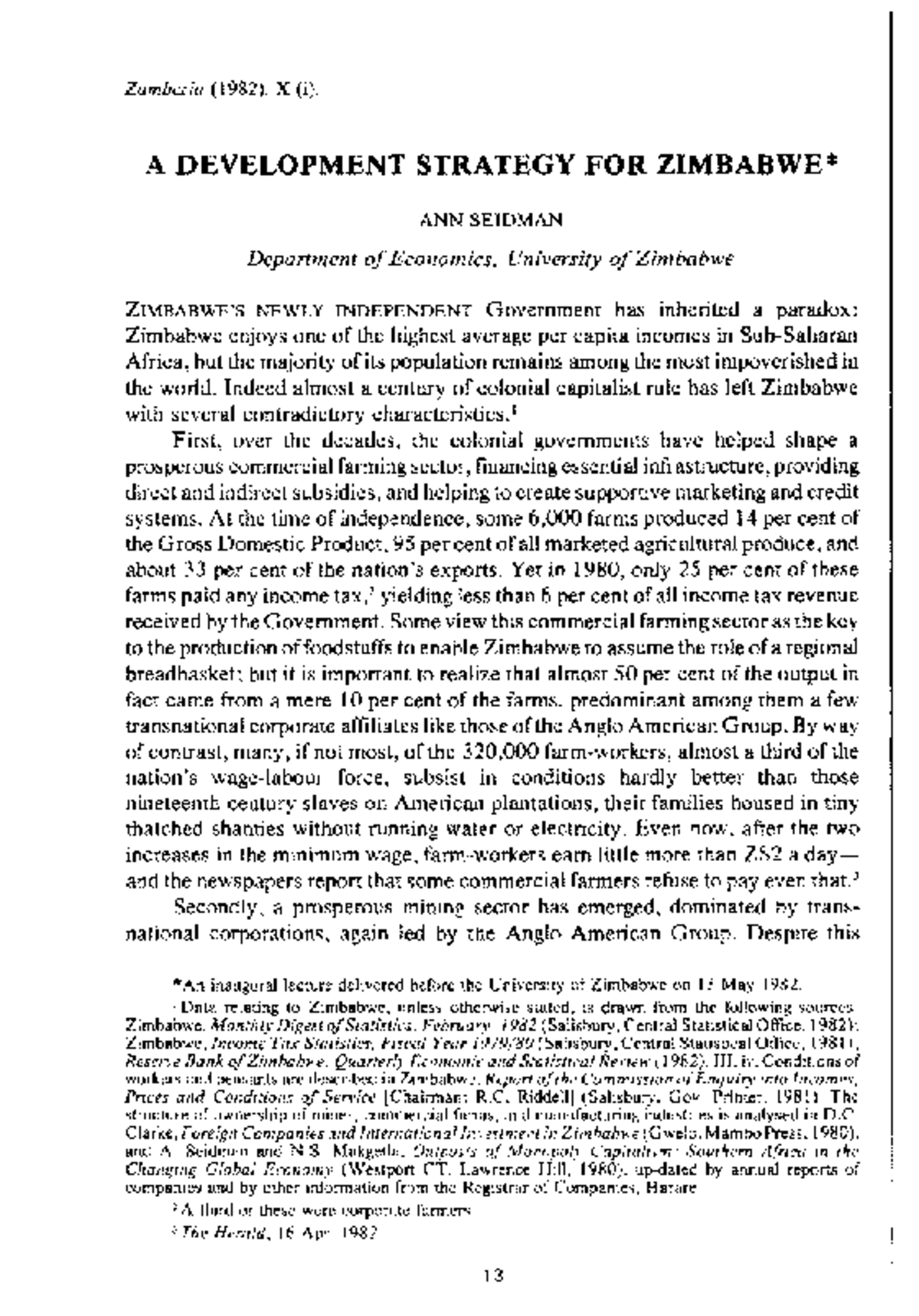 A DEVELOPMENT STRATEGY FOR ZIMBABWE (ECO 101) - Studocu