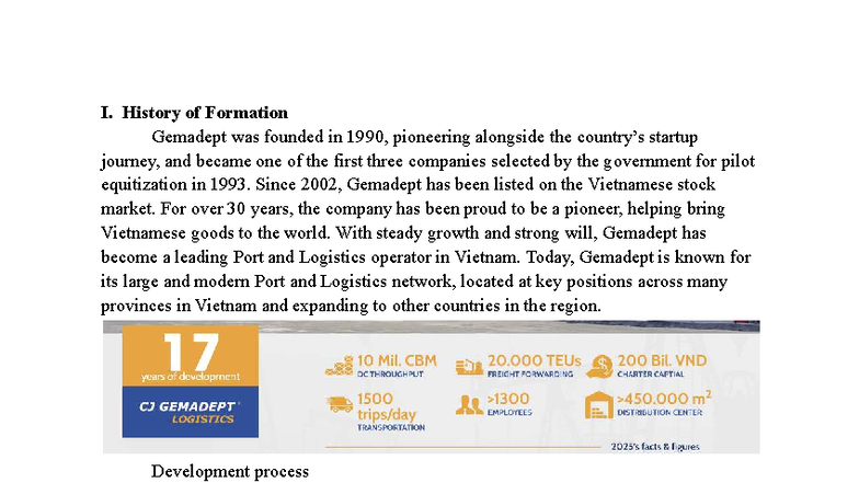 Logistics Overview of Gemadept Corporation: History & Innovations - Studocu