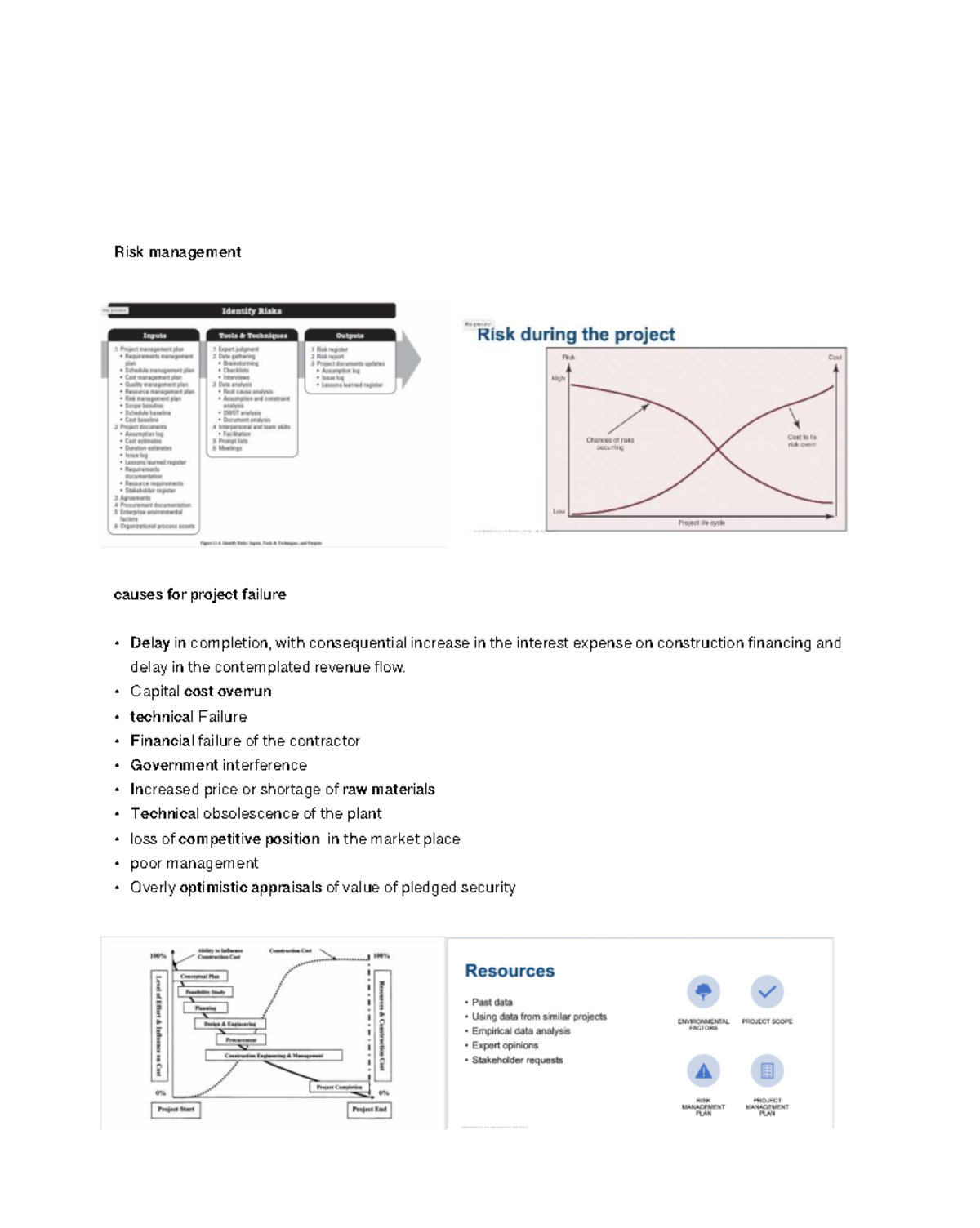 Risk Management Causes for Project Failure: Construction Management ...