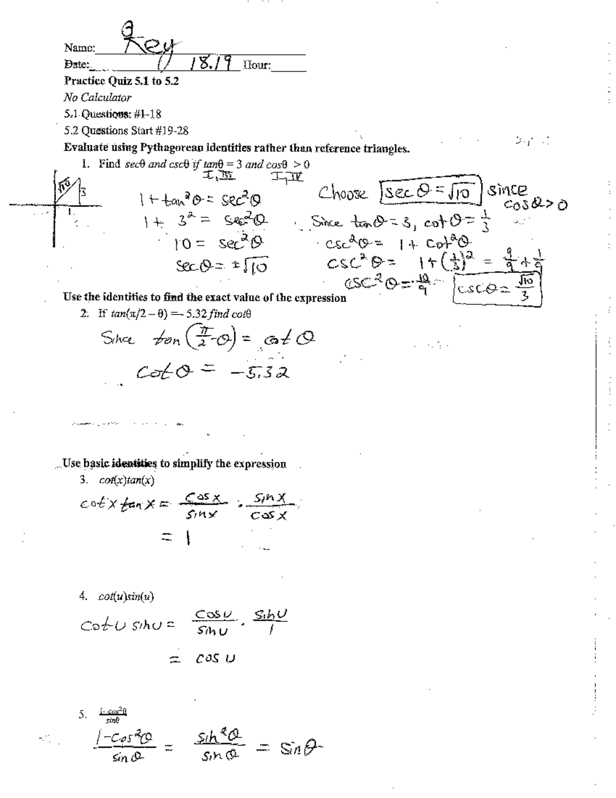 Weykamp 5.1,5.2 Practice Quiz Key - Date: Name: Rey 18 Hour: Practice ...