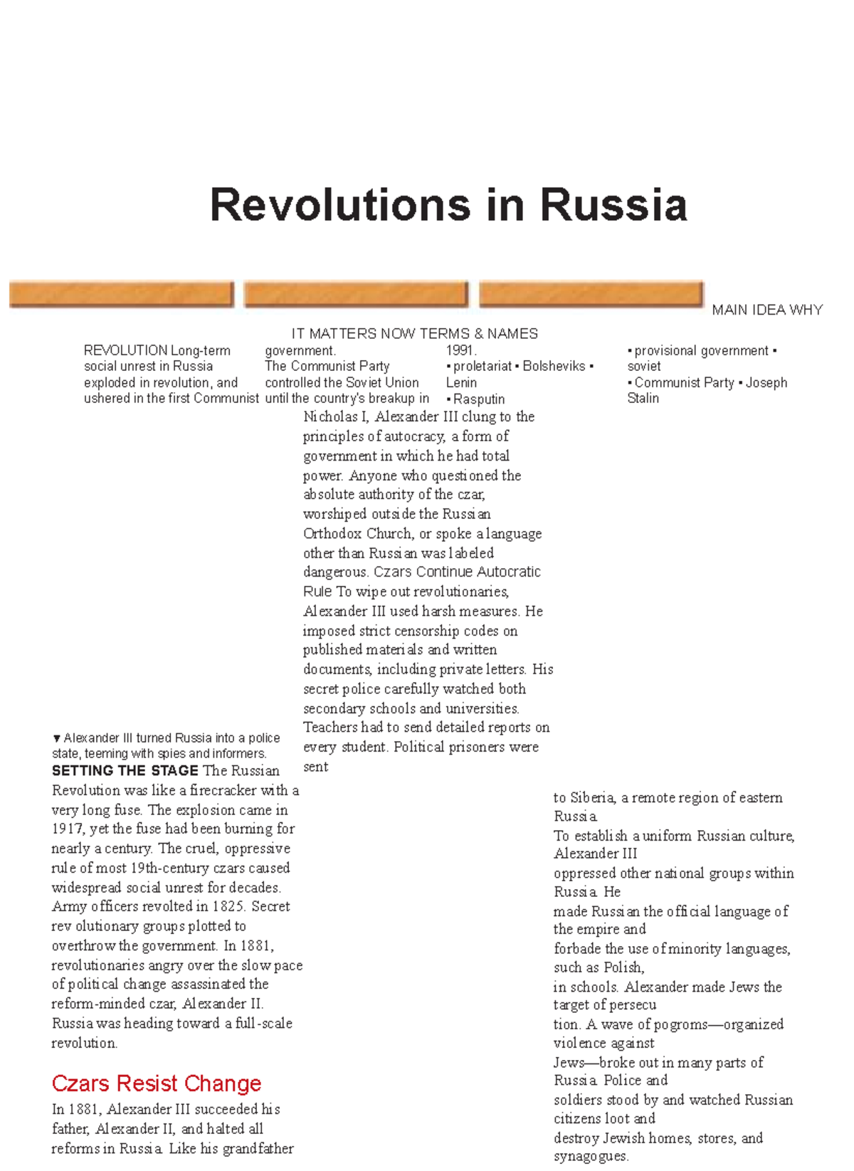 Russian Revolution Timeline In Order