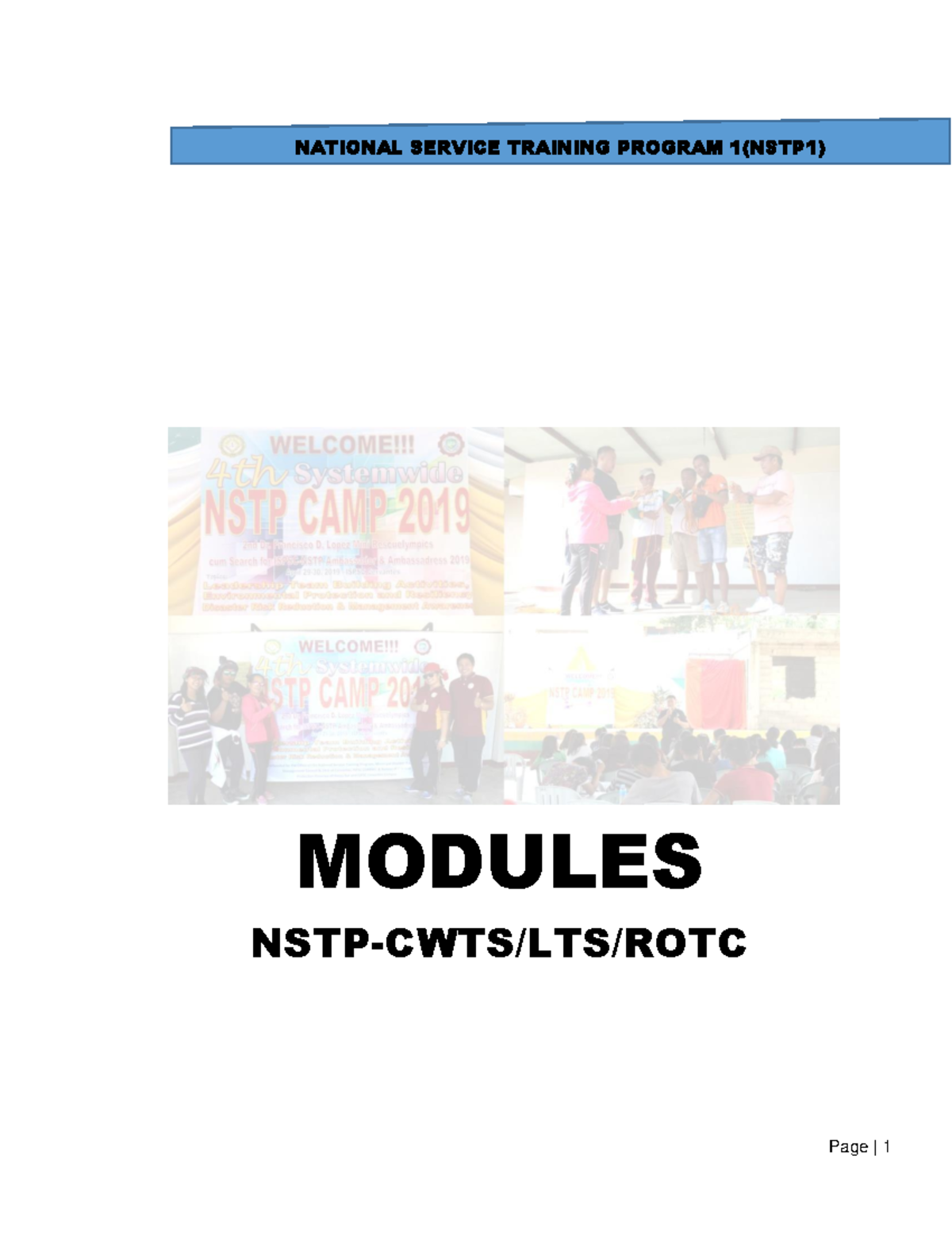 NSTP1 Common Module Overview and Citizenship Training Guide - Studocu
