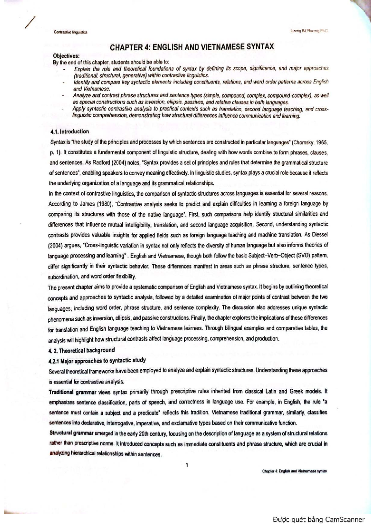 Contrastive Linguistics (CL 101): English and Vietnamese Syntax ...
