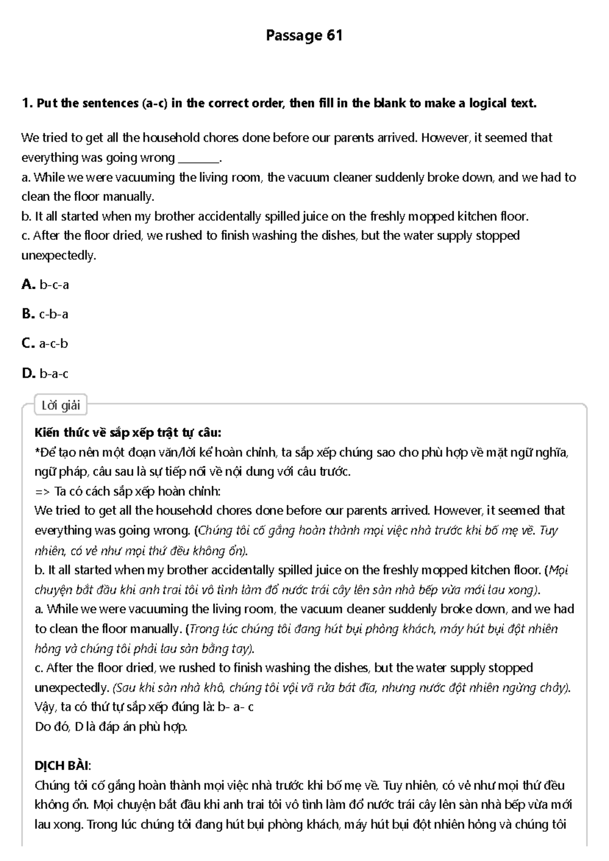 Chapter 3 - Sentence Order & Structure Exercises (3ertgh) - Studocu