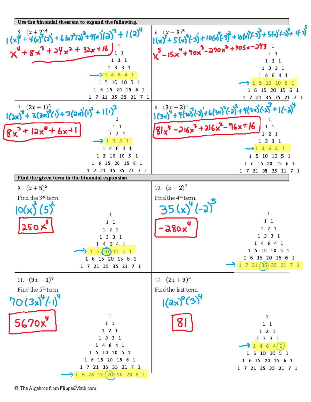 Appc 1 - Binomial Theorem Expansion and Term Finding Guide - Studocu