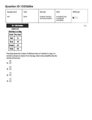 Probability 3 - SAT Math and Data Analysis assessment test notes - Studocu