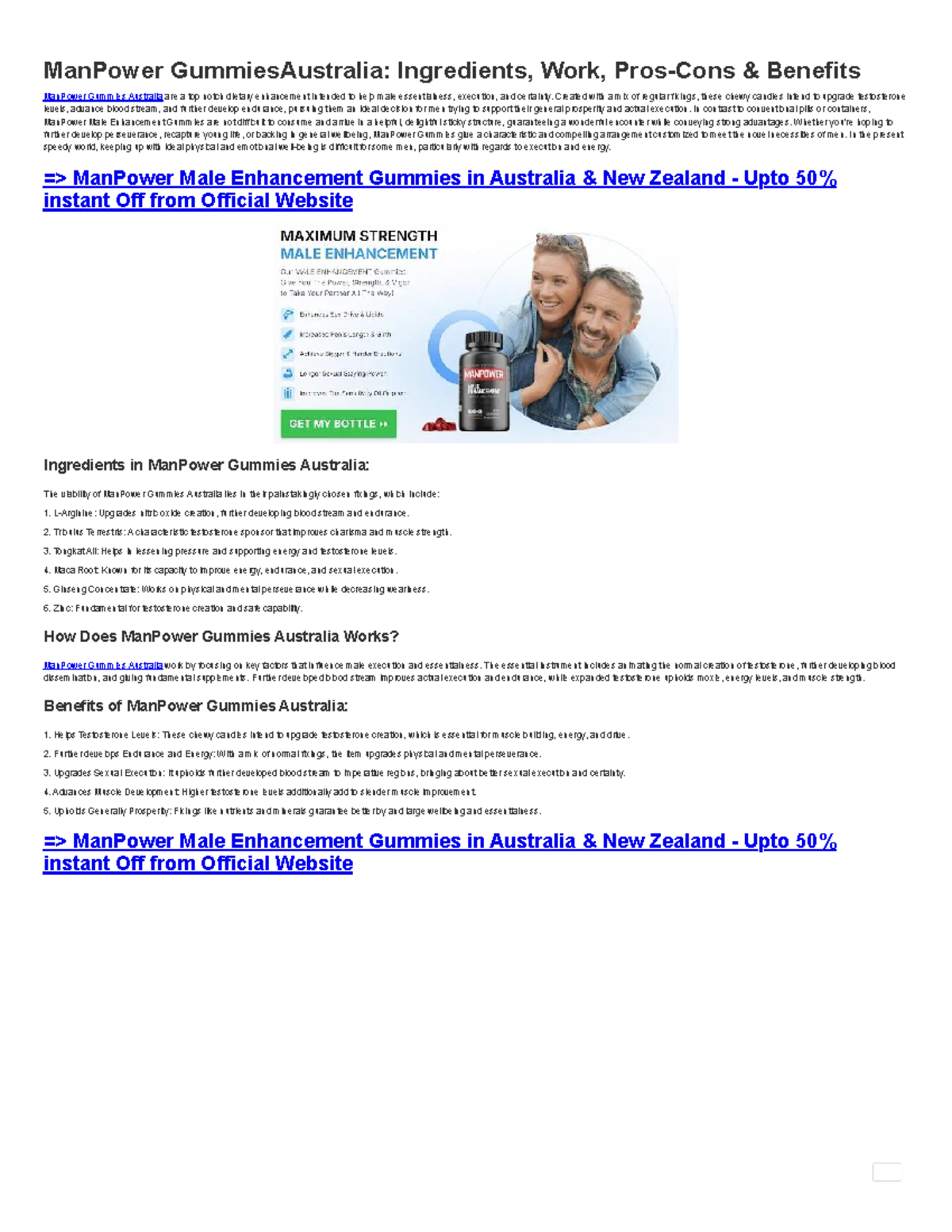 ManPower Gummies Australia: Ingredients, Benefits & Effects Overview ...