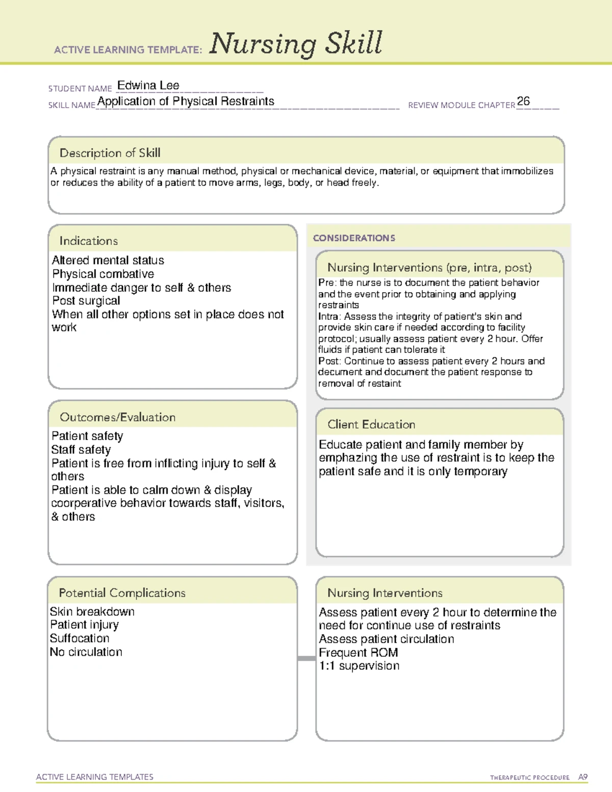 ALT - Nursing Skill - Active Learning Template - ACTIVE LEARNING ...
