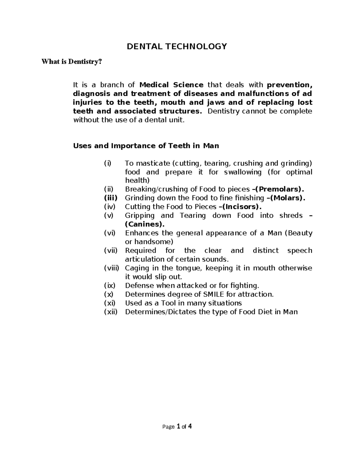 DENT 101: Introduction to Dentistry and Dental Anatomy - Studocu