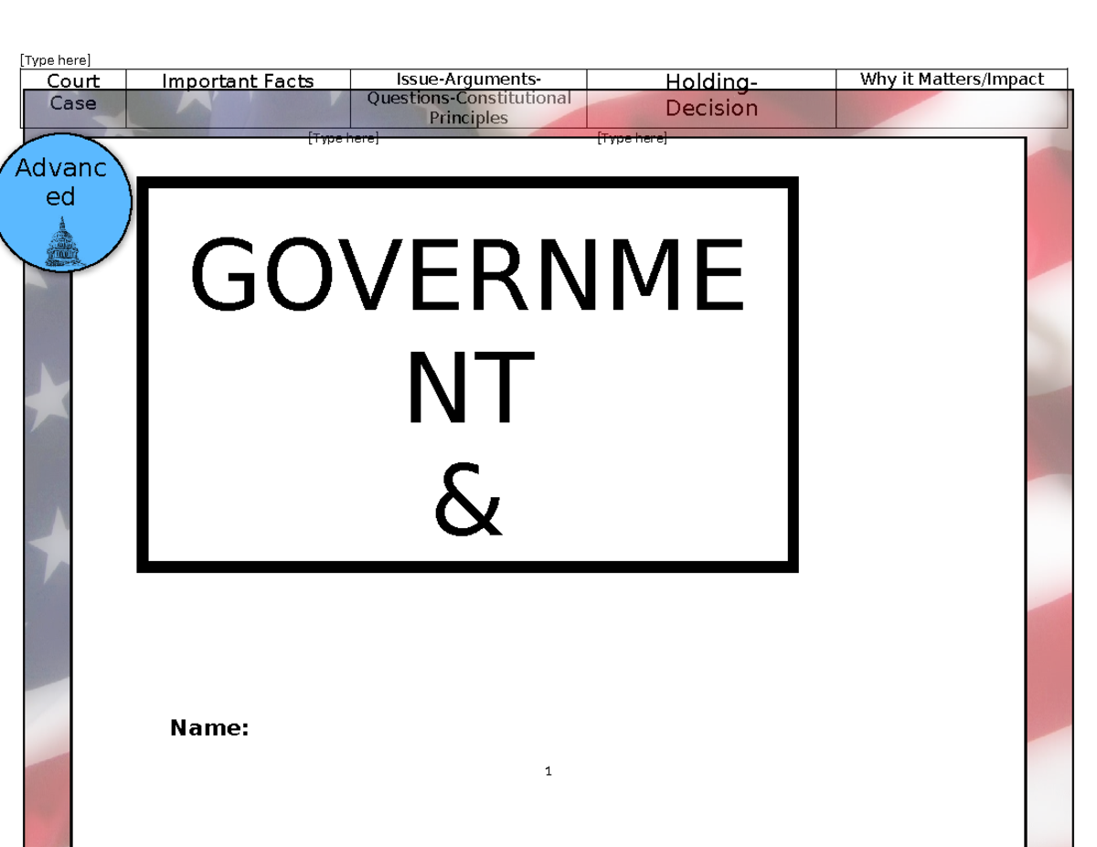 GOVT 2025 Final Exam: Key Court Cases & Principles Overview - Studocu