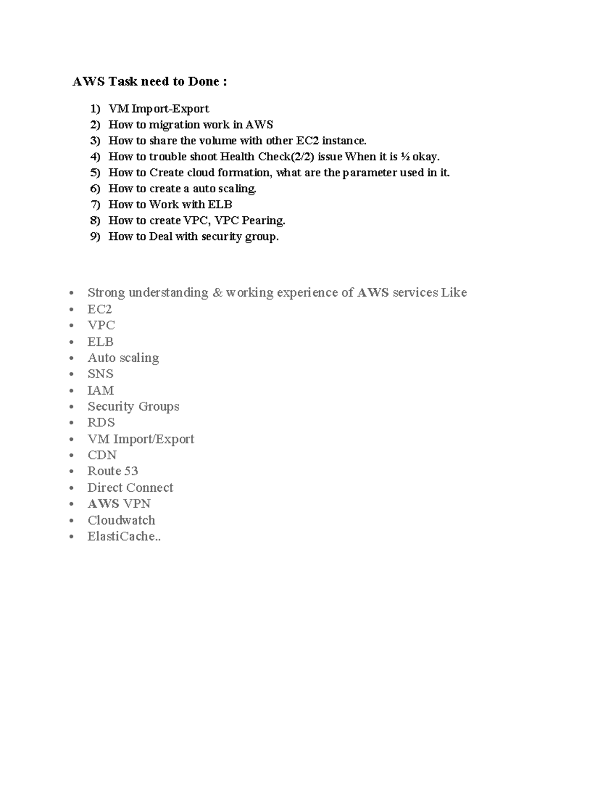 AWS Task need to Done - AWS task important for interview. - AWS Task ...