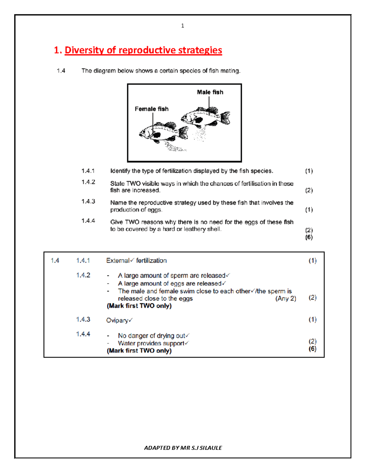 Reproduction Activities Solutions: Strategies & Structures Overview ...