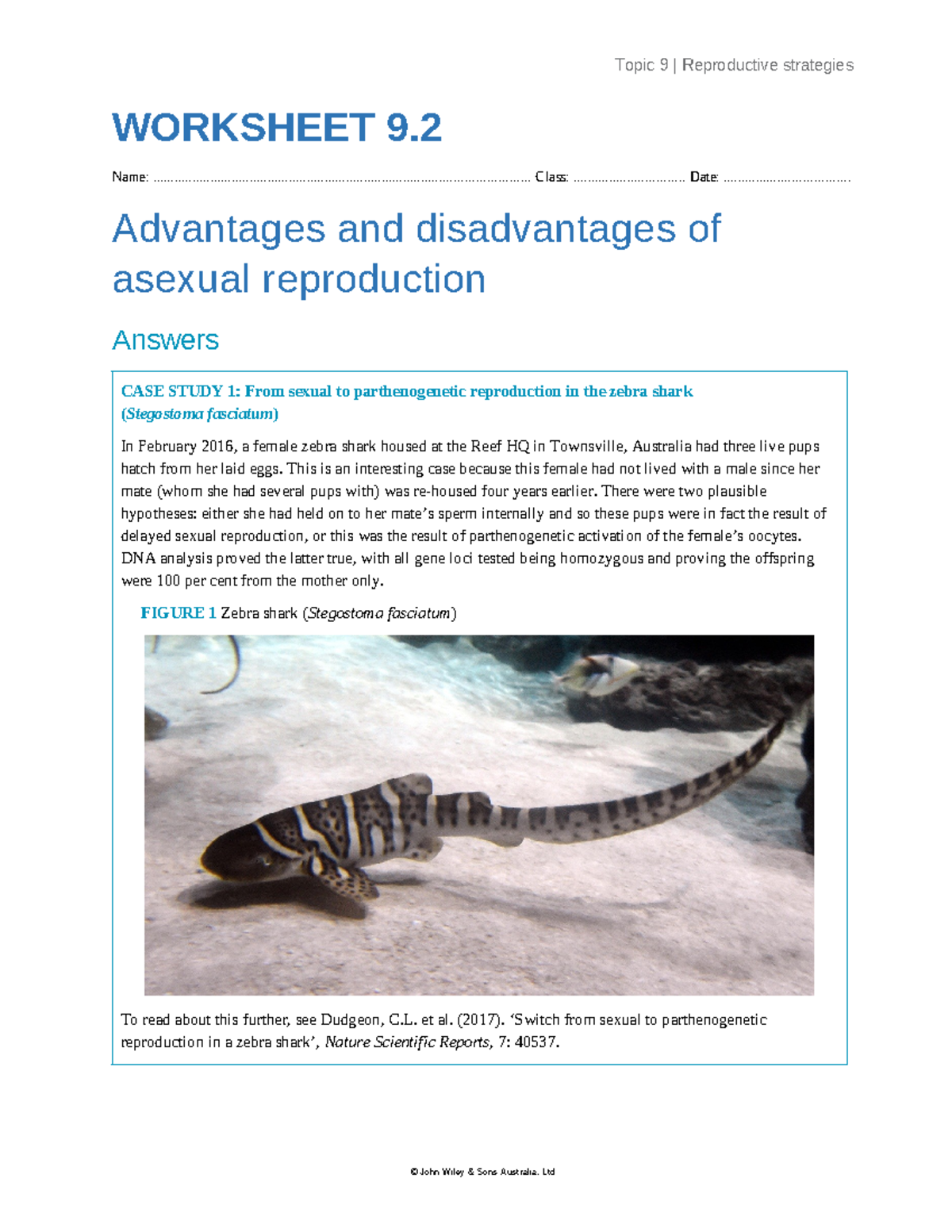 Worksheet 9.2 - Asexual Reproduction: Pros & Cons Analysis - Studocu