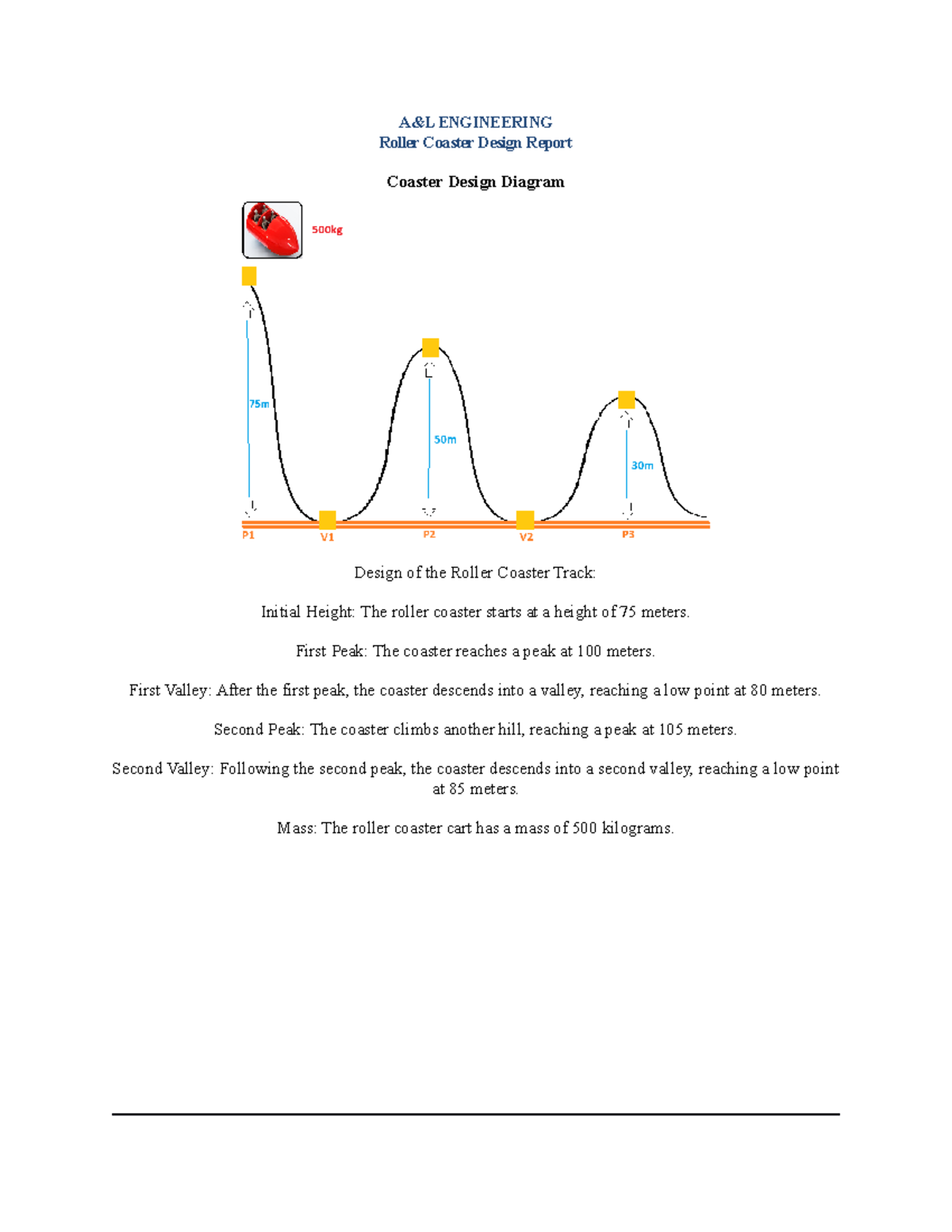 PHY 150 Project 3: Roller Coaster Design & Energy Calculations Report - Studocu
