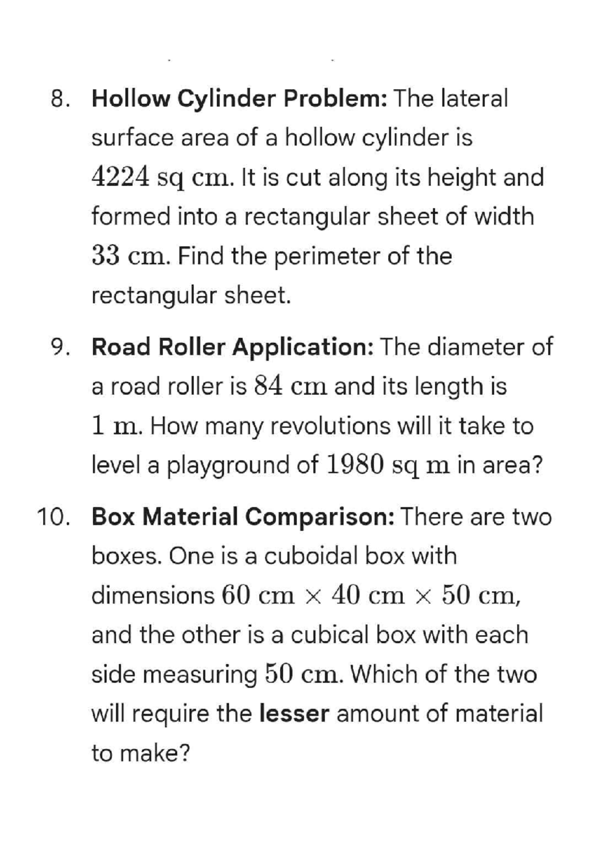 Math 100 - Geometry Problems: Cylinders, Boxes & Surface Areas - Studocu