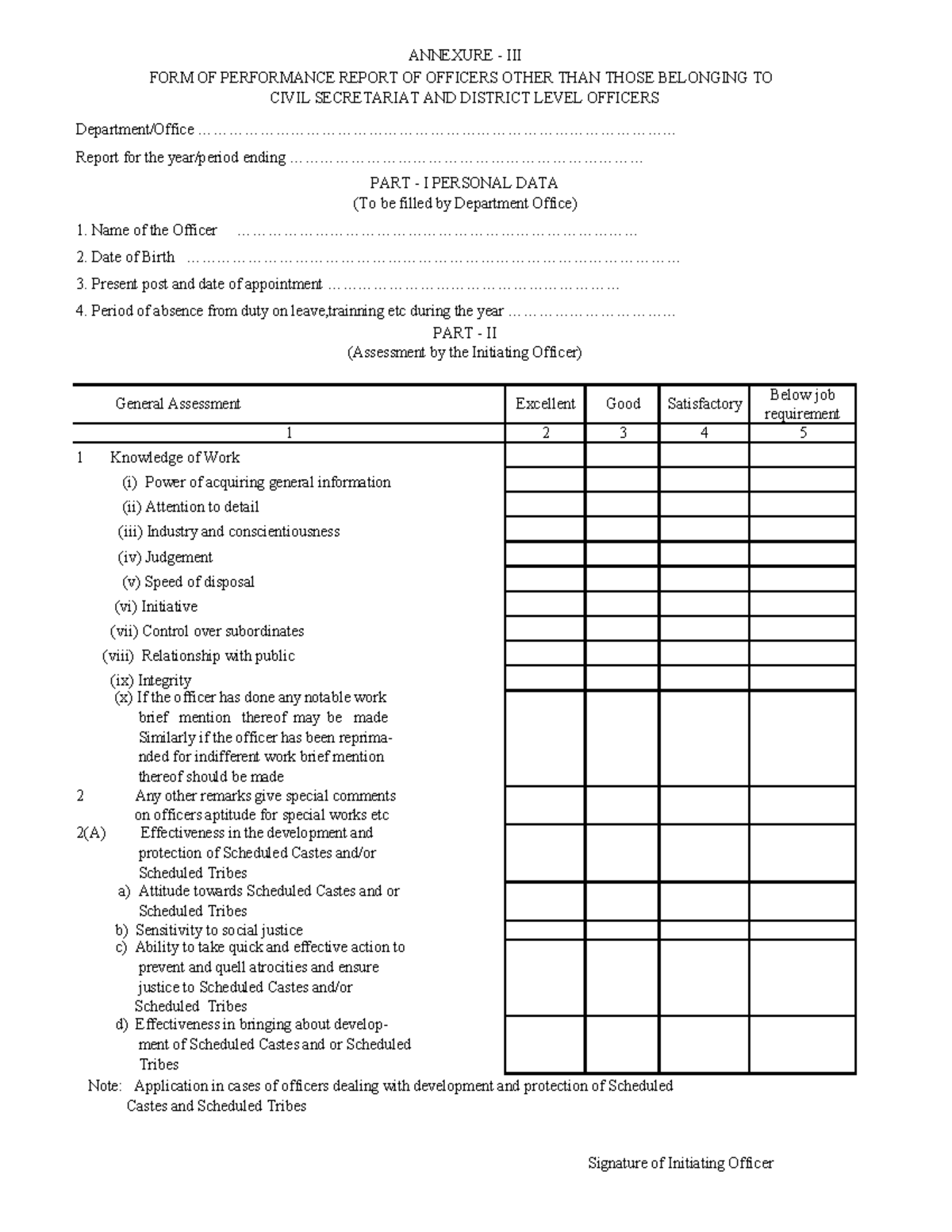 559893884 APR Performance Report for Non-Gazetted Officers - Studocu