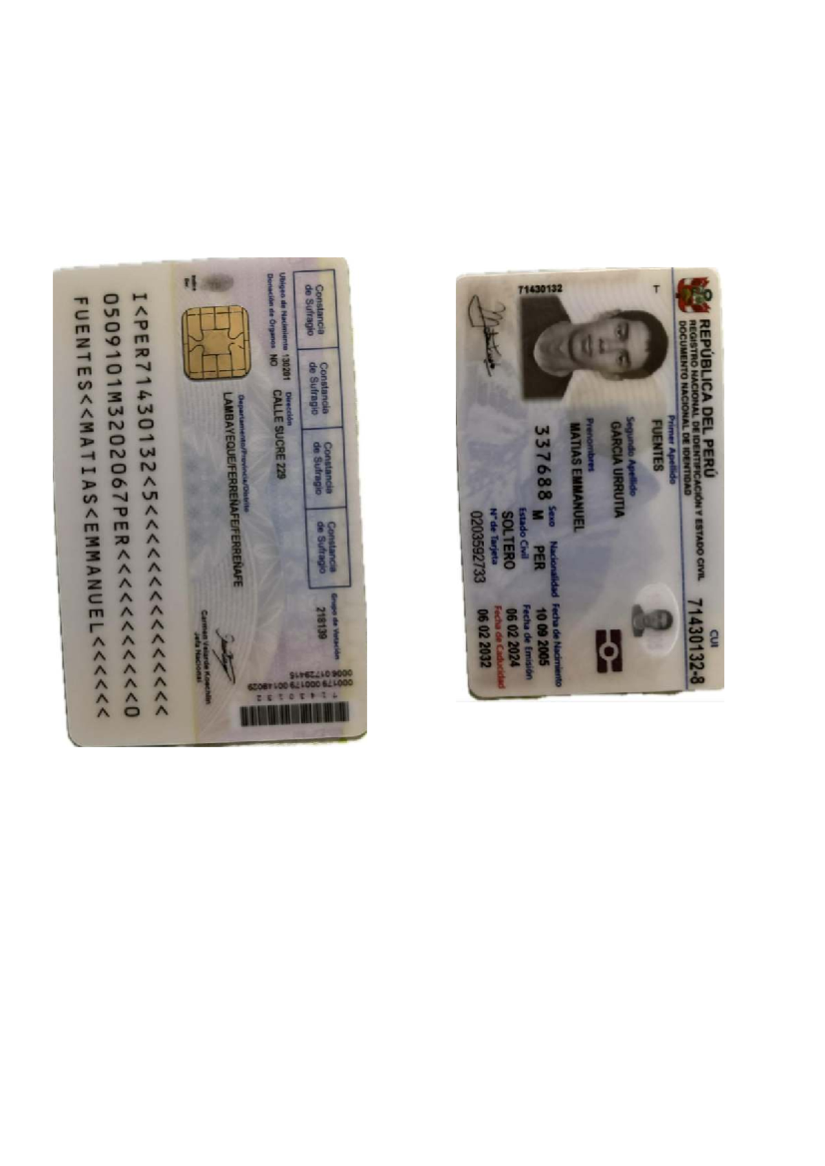 CUI Registro Nacional de Identificación - Documento Nacional de ...