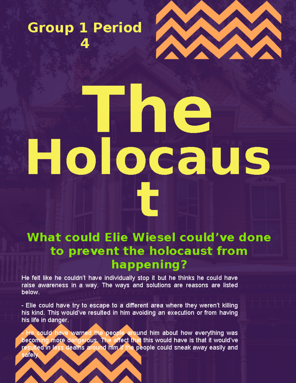 Flyer- Serenity's group - Group 1 Period 4 The Holocaus t What could ...