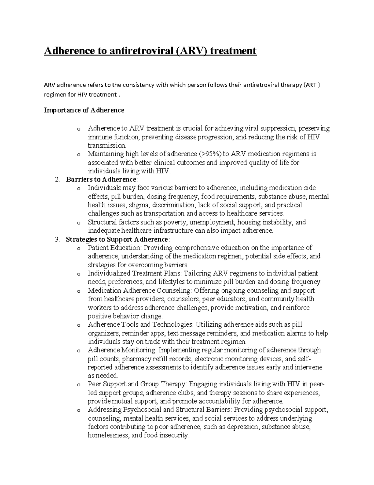Notes - Introduction to Community-Based Healthcare and HIV Management ...