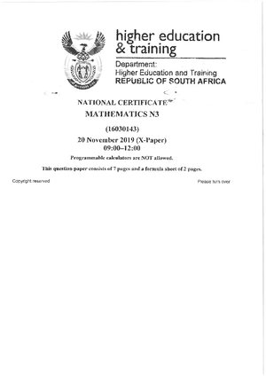 N4 Mechanotechnics - This document is summary for the syllabus of N4 ...