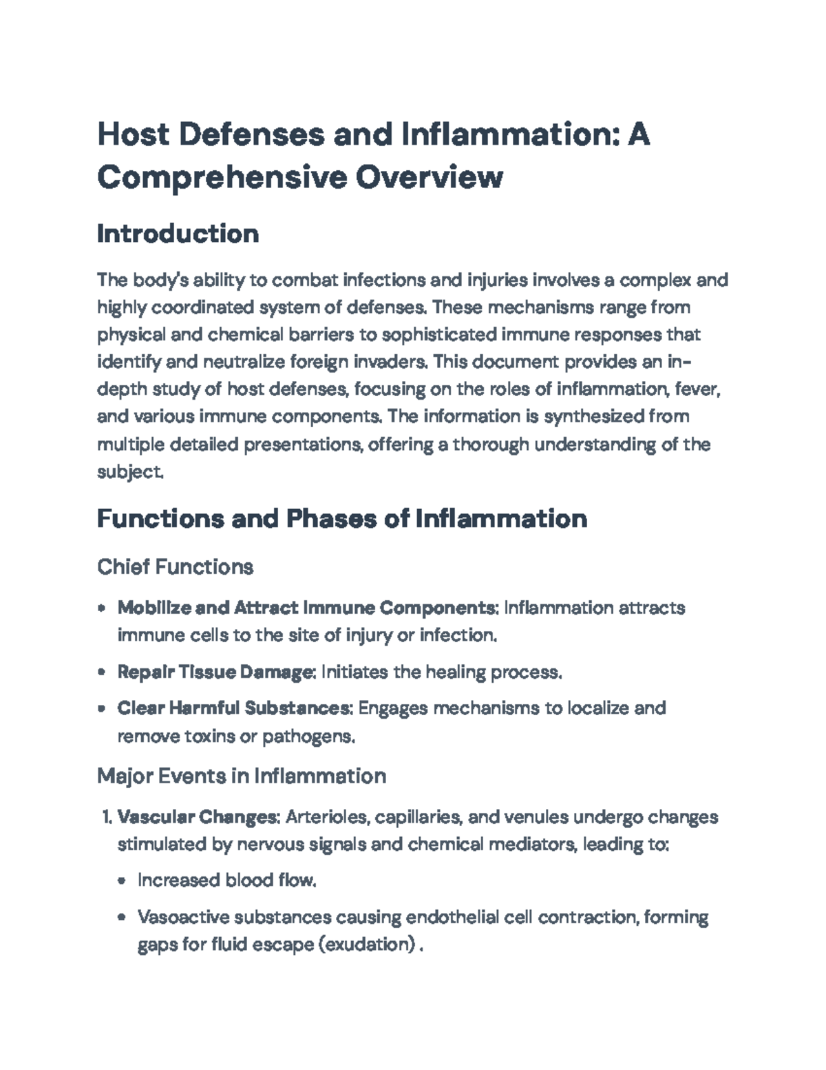 Host Defenses and Inflammation: A Comprehensive Overview - Host ...