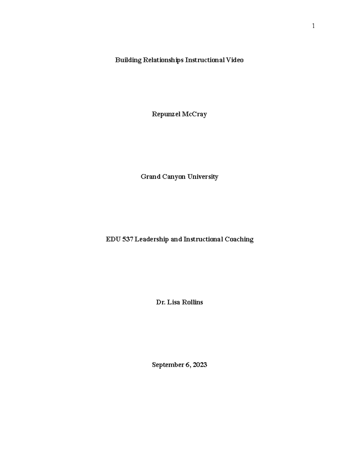 Building Relationships Instructional Video - Lisa Rollins September 6 ...