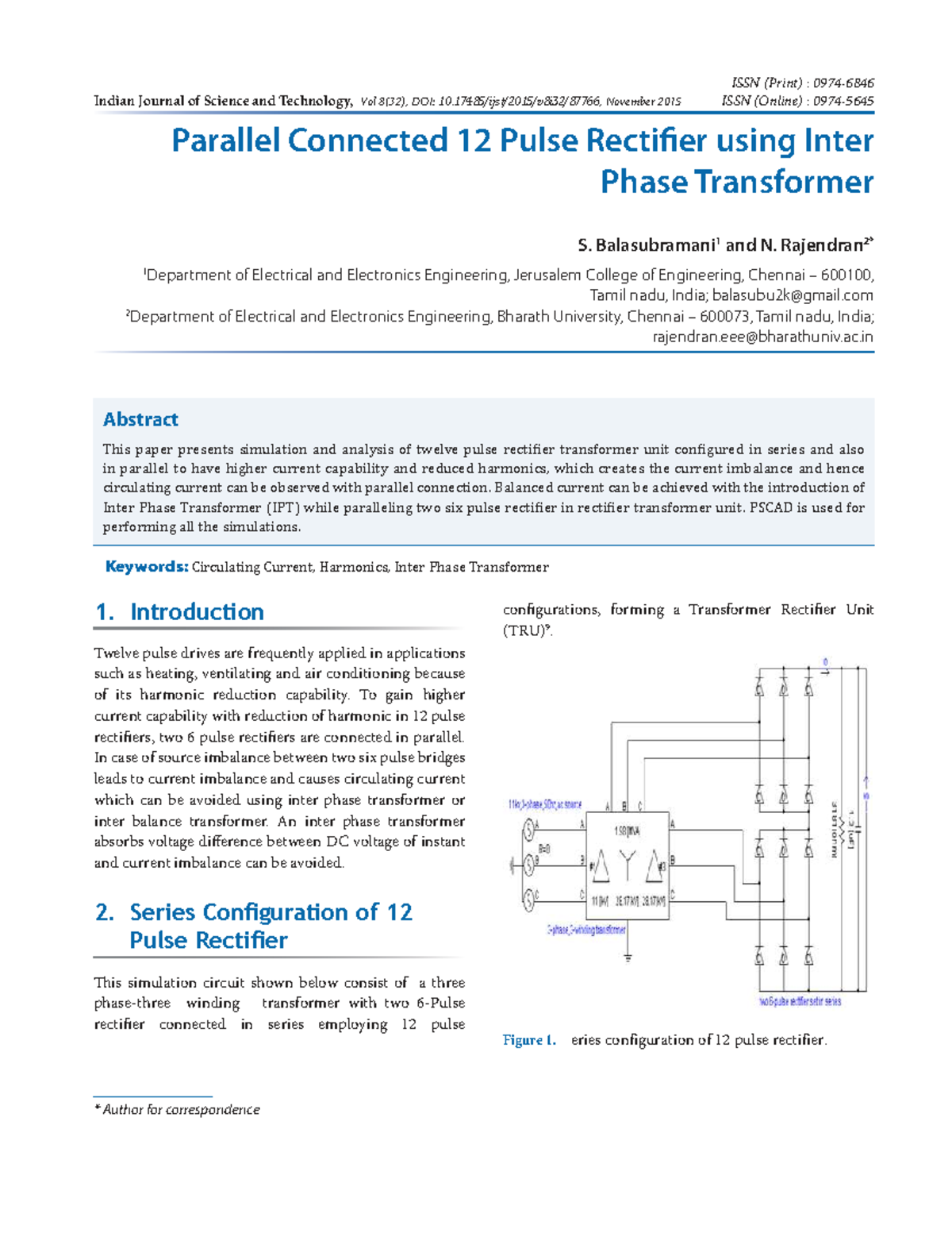 Parallel Connected 12 Pulse Rectifier with Inter Phase Transformer ...