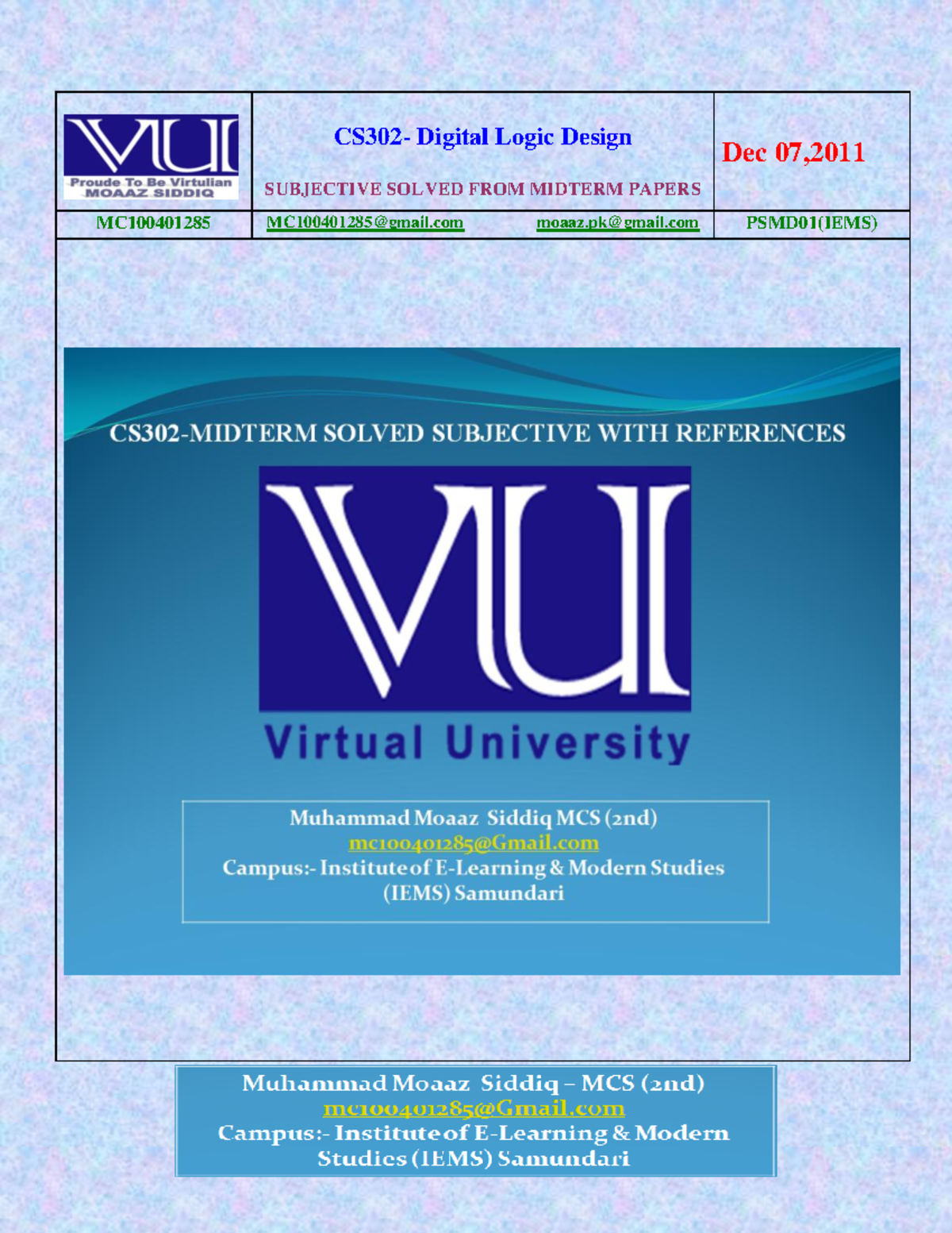 CS302- Midterm Solved Subjectives With References BY Moaaz - CS302 ...