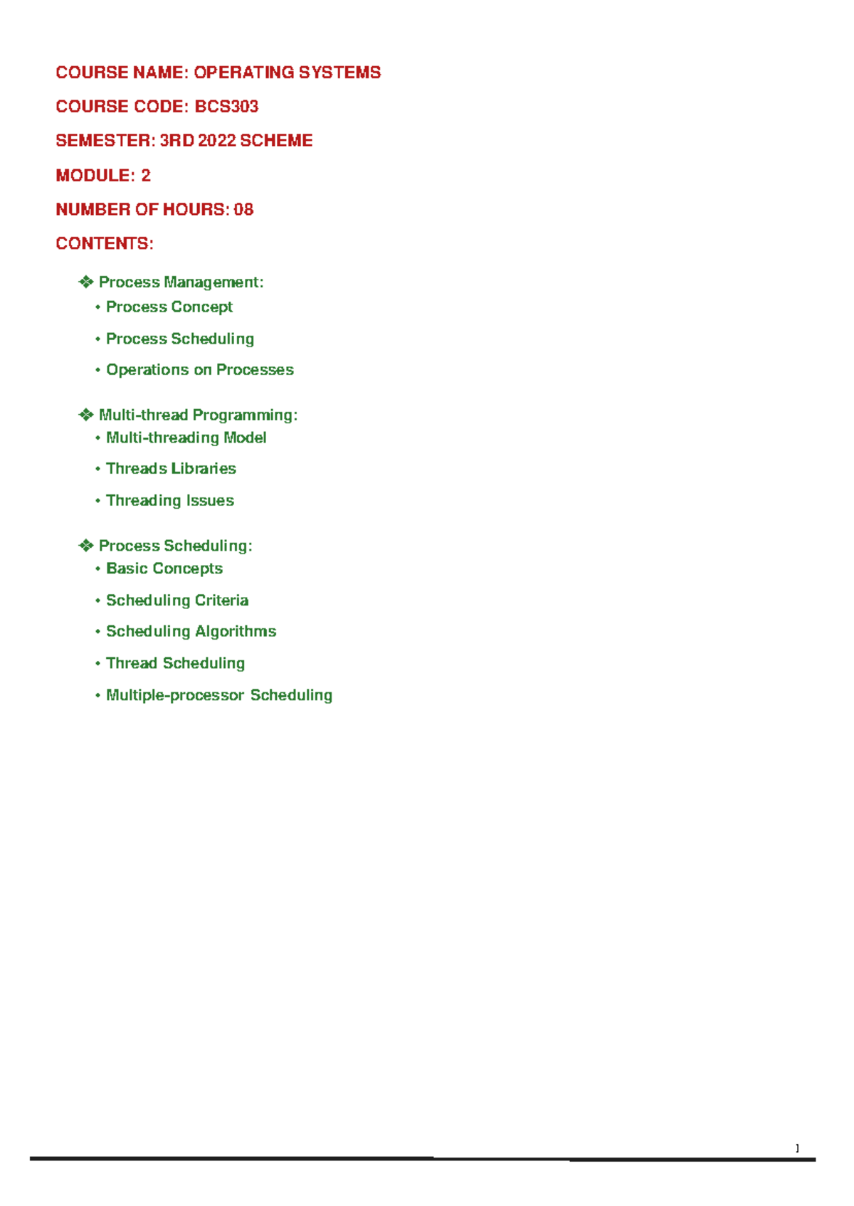 BCS303 Module 2: Process Management and Scheduling Notes - Studocu