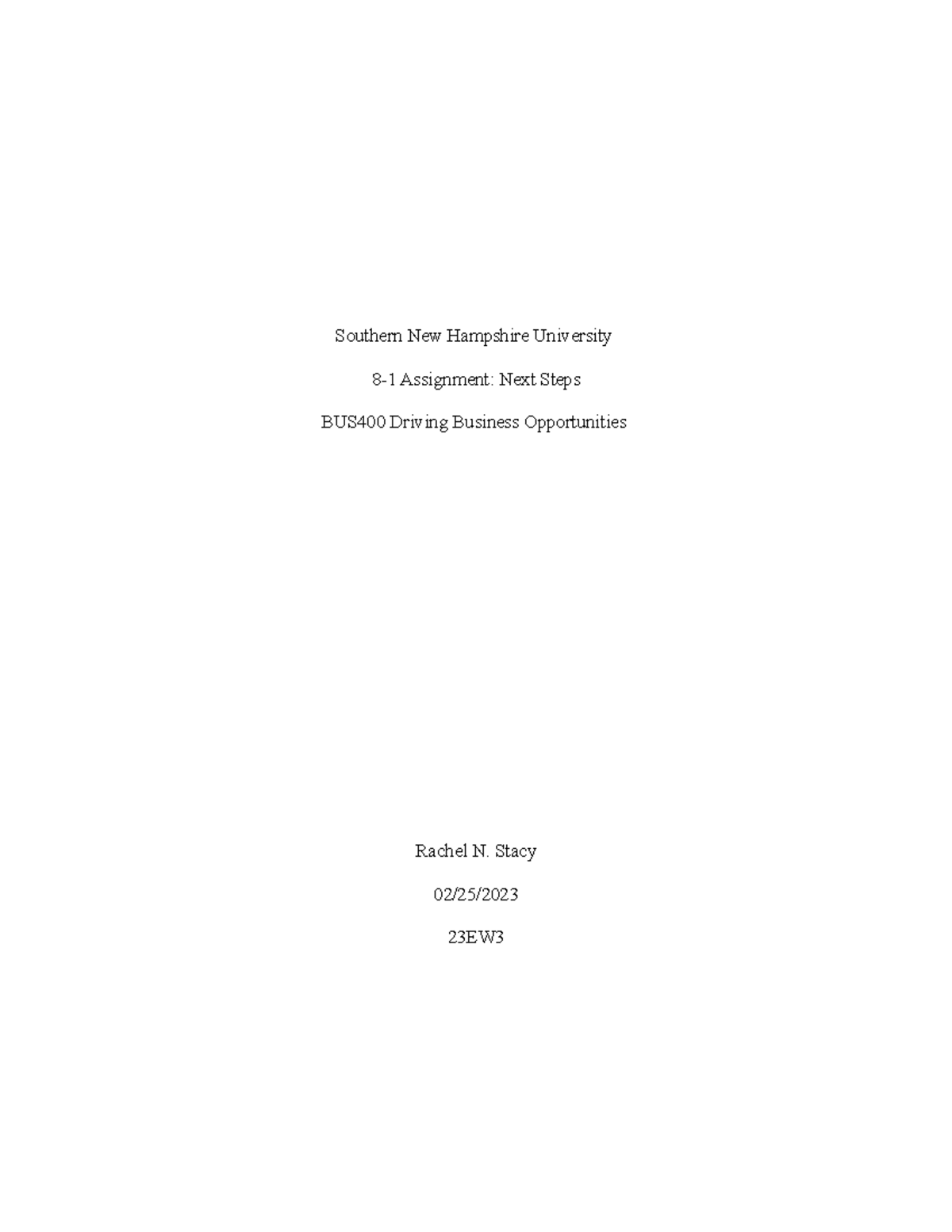 BUS400 8-1 Assignment: Business Continuity & Innovation Strategies ...