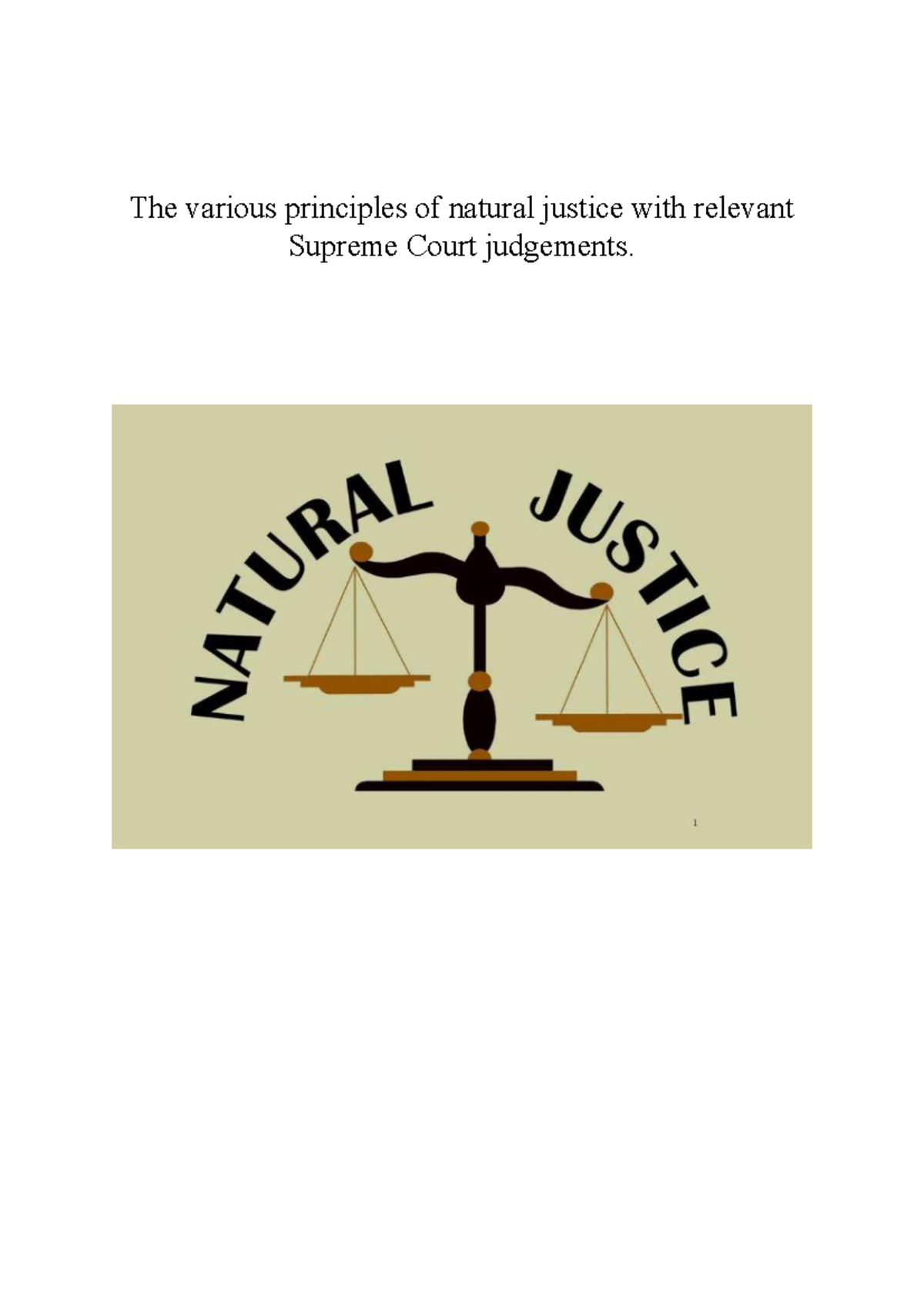 Principles of Natural Justice: Key Tenets & Supreme Court Cases - Studocu