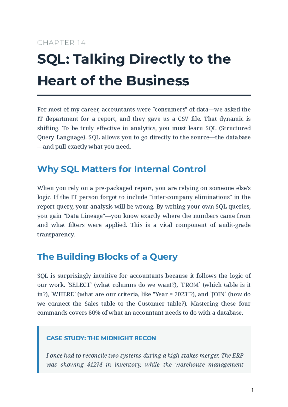 CH 14 SQL: Direct Database Access for Accountants - Studocu