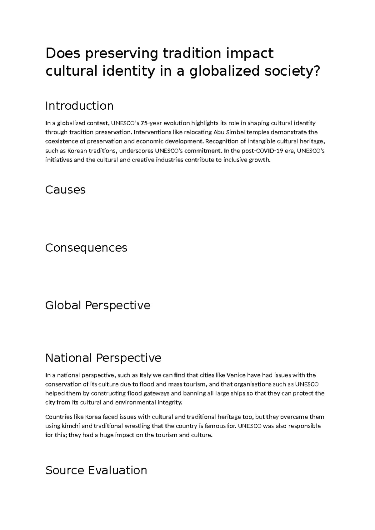 Cultural Identity & Tradition Preservation in Globalization: Resources ...