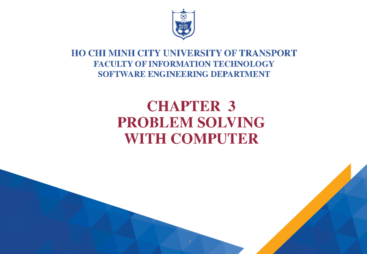Chapter 3 - Problem Solving with Computer Science (CS101) - Studocu