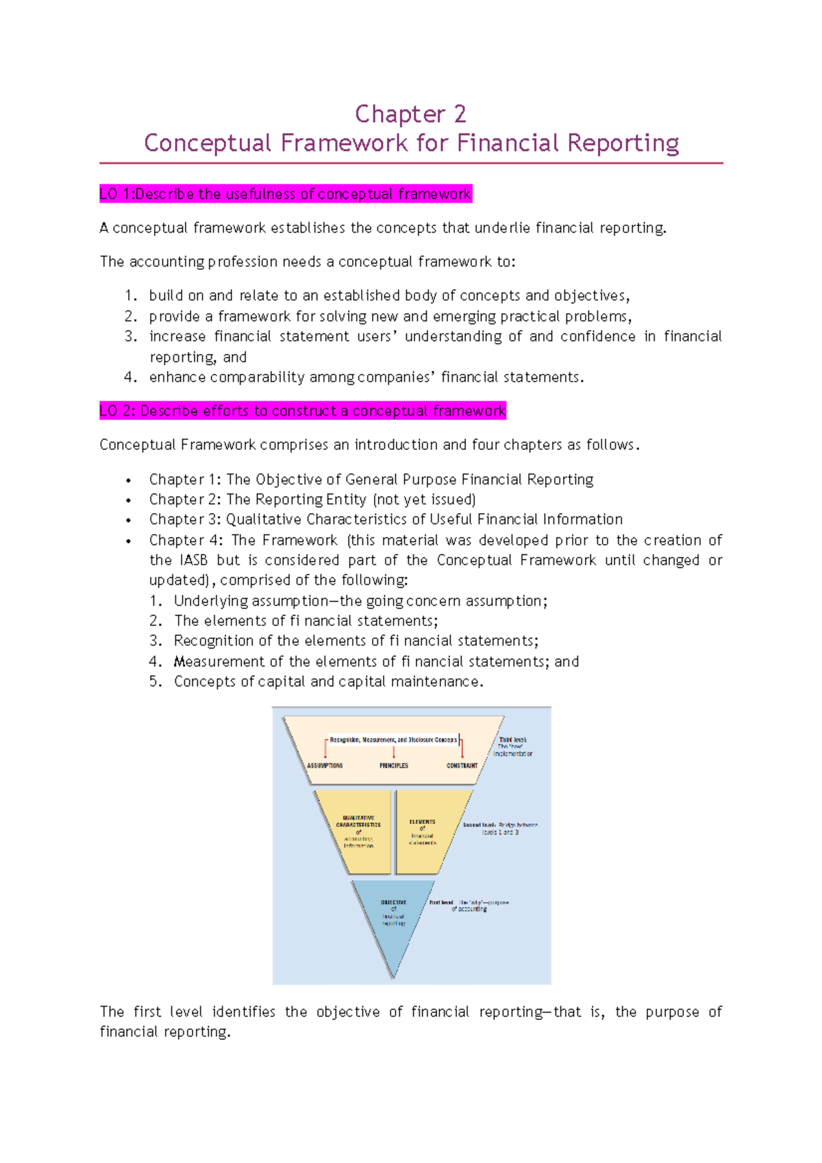 Ch 2: Conceptual Framework for Financial Reporting - Key Insights - Studocu
