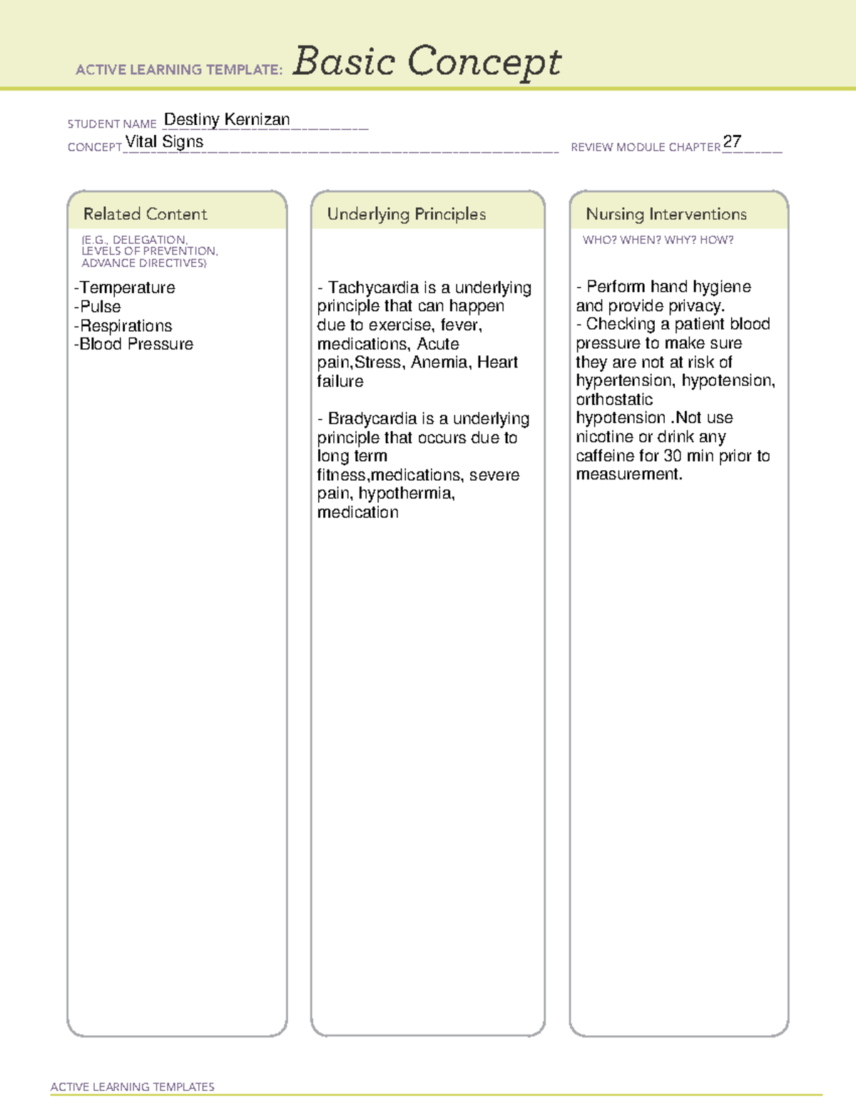Vital Signs Template - ATI Nursing Active Learning Guide - Studocu