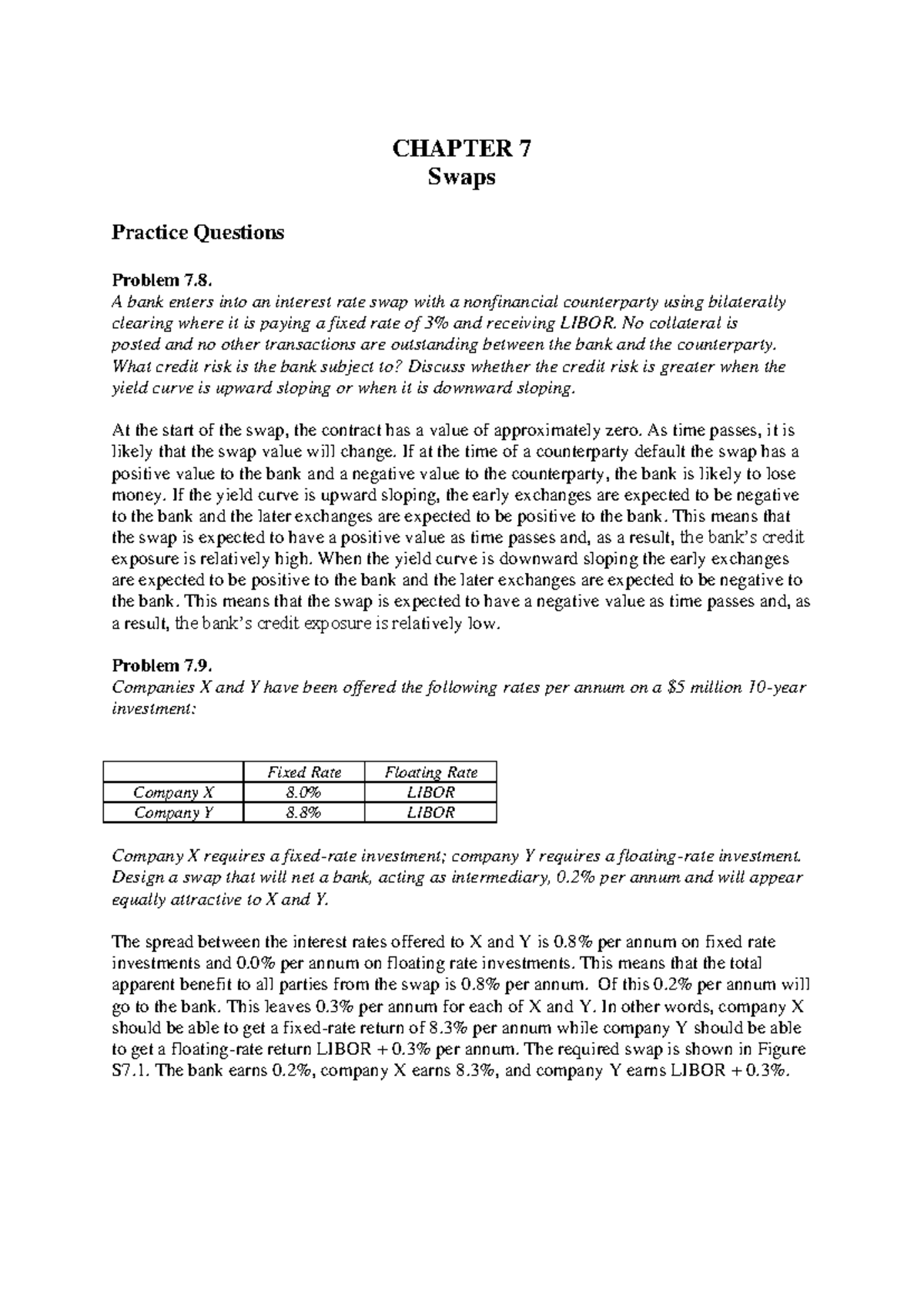 CH07 Interest Rate Swap Problem Solutions and Practice Questions - Studocu
