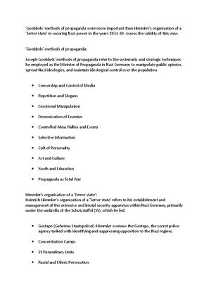 A Level Notes Hitler - A-LEVEL HISTORY NOTES CAMBRIDGE 9489/ Hitler’s ...