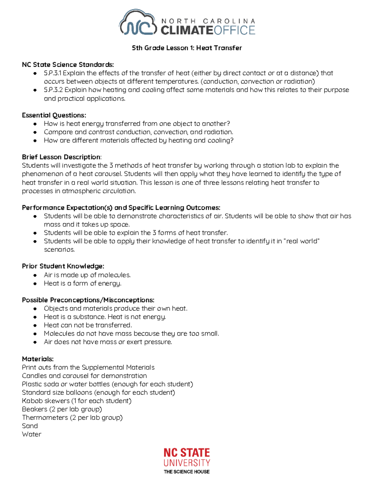 5th Grade Lesson: Understanding Heat Transfer Concepts and Methods ...