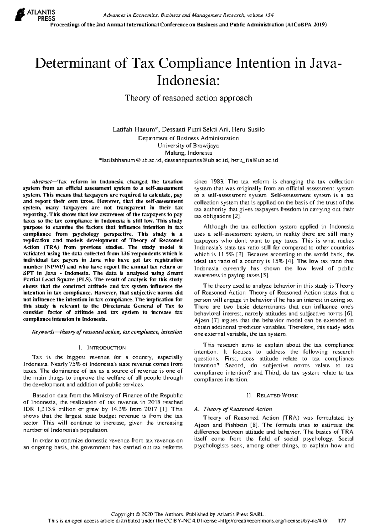 125946290 - academic - Determinant of Tax Compliance Intention in Java ...