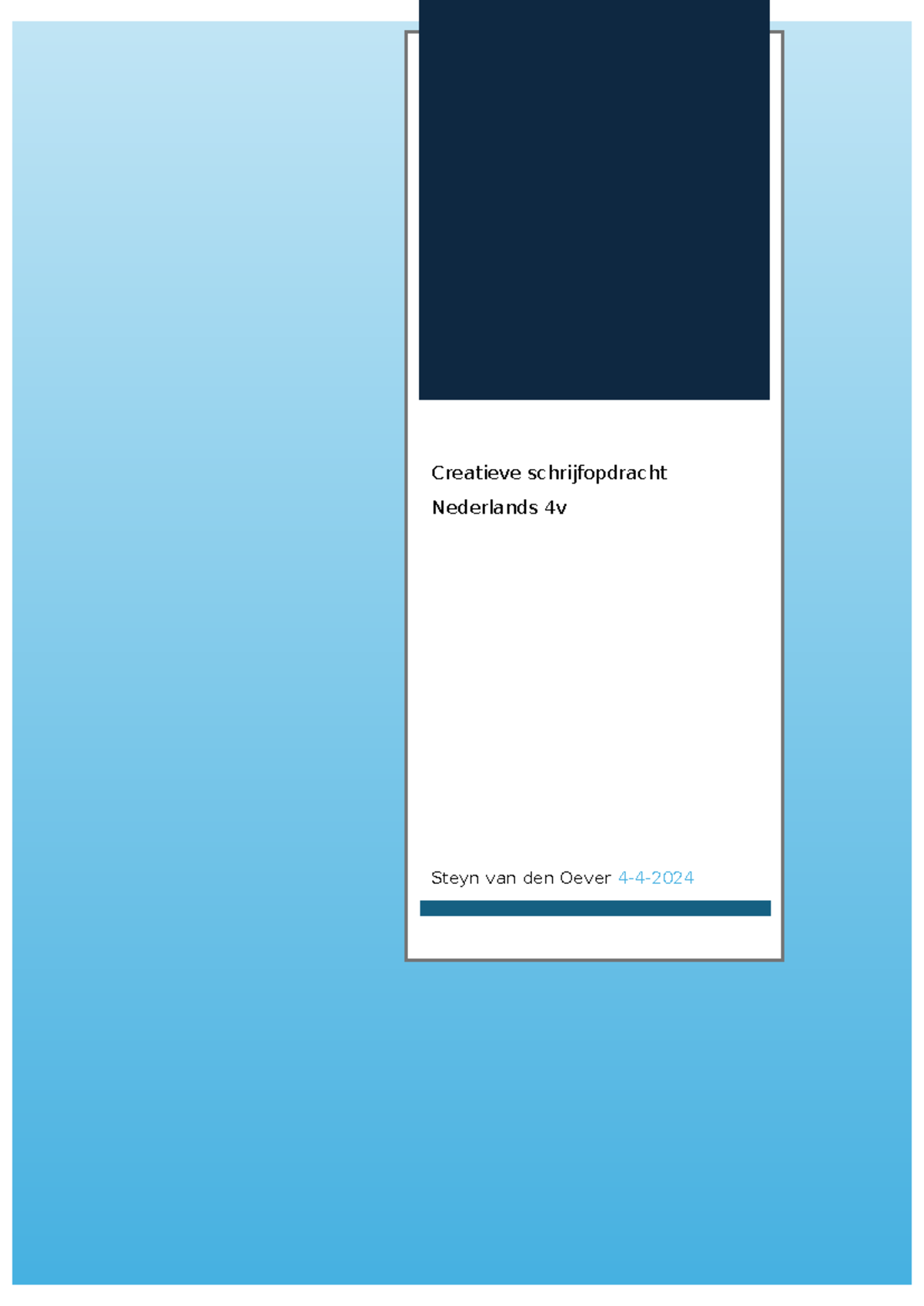 Creatieve Schrijfopdracht: Nieuw Einde voor Het Gouden Ei - Nederlands ...