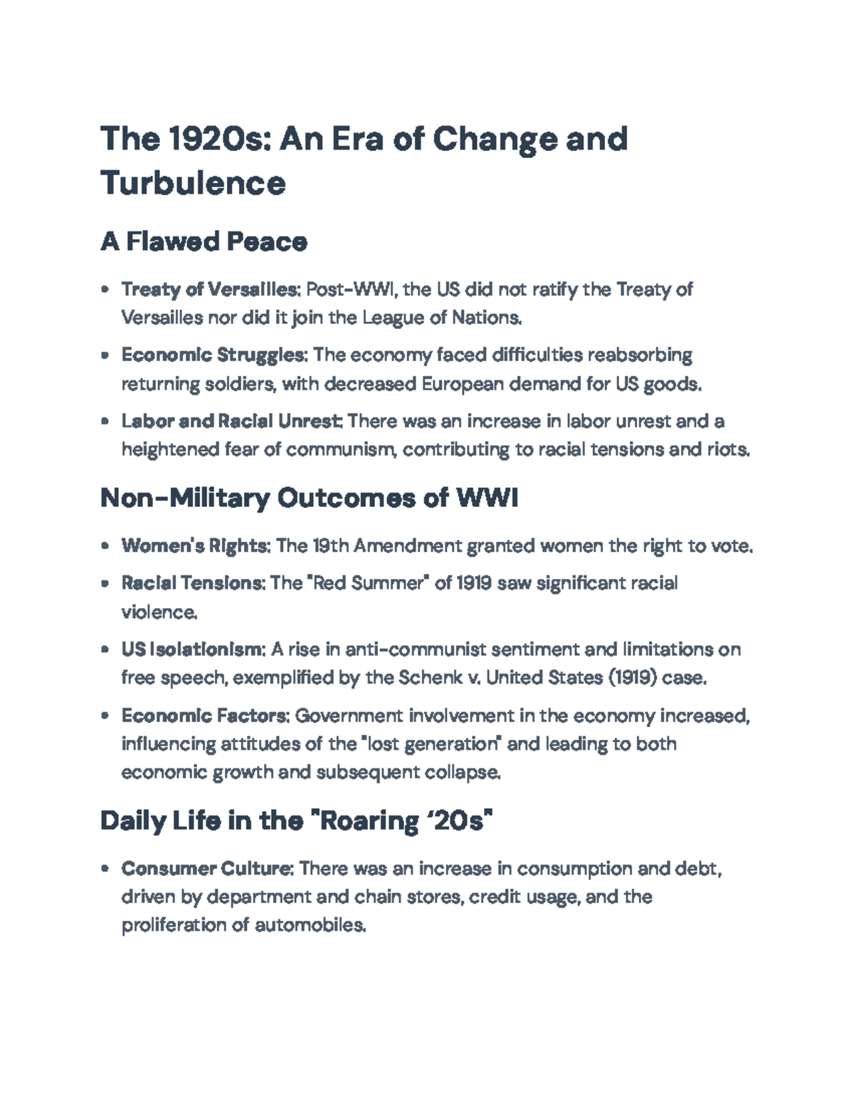 The 1920s: An Era of Change, Challenges, and Cultural Shifts (HIST 101 ...