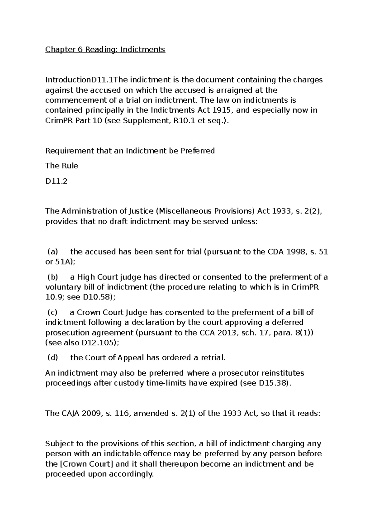 Chapter 6 Reading Indictments - Chapter 6 Reading: Indictments ...